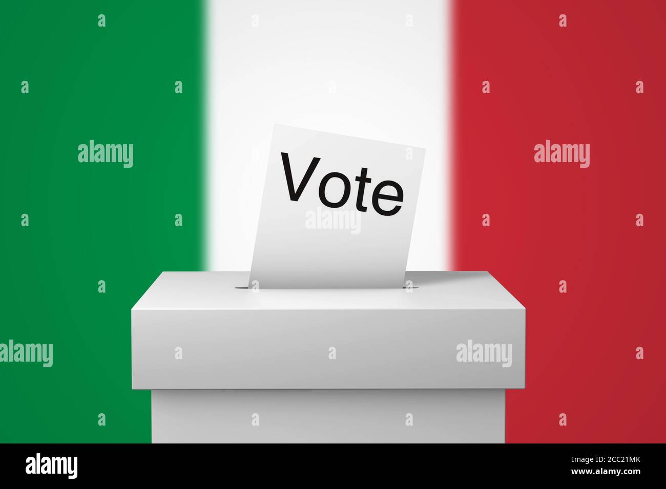 Italy election ballot box and voting paper. 3D Rendering Stock Photo ...