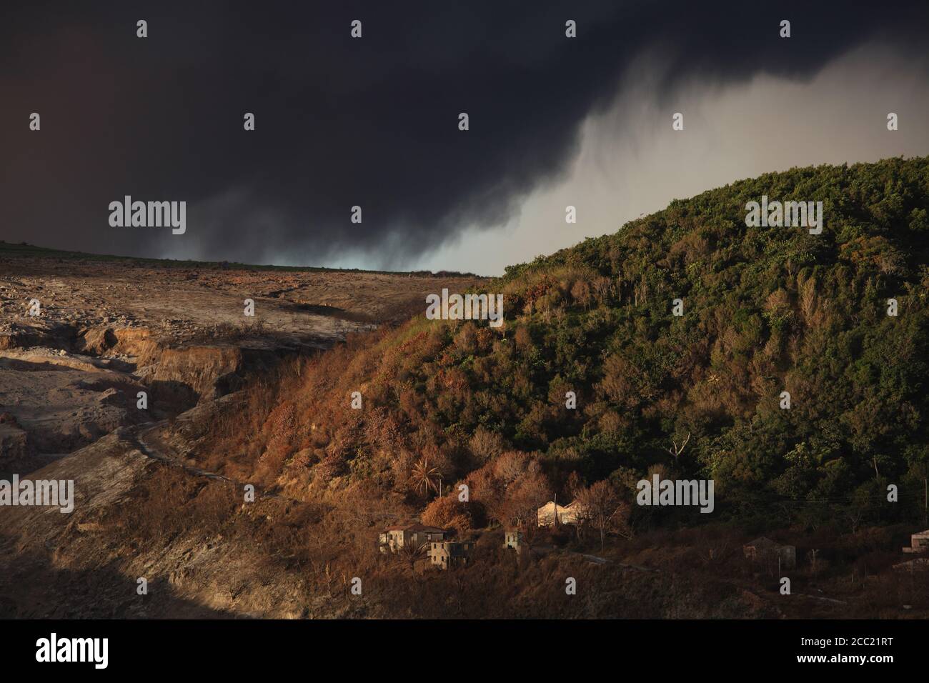 Montserrat, Caribbean, Soufriere hills volcano erupting Stock Photo - Alamy