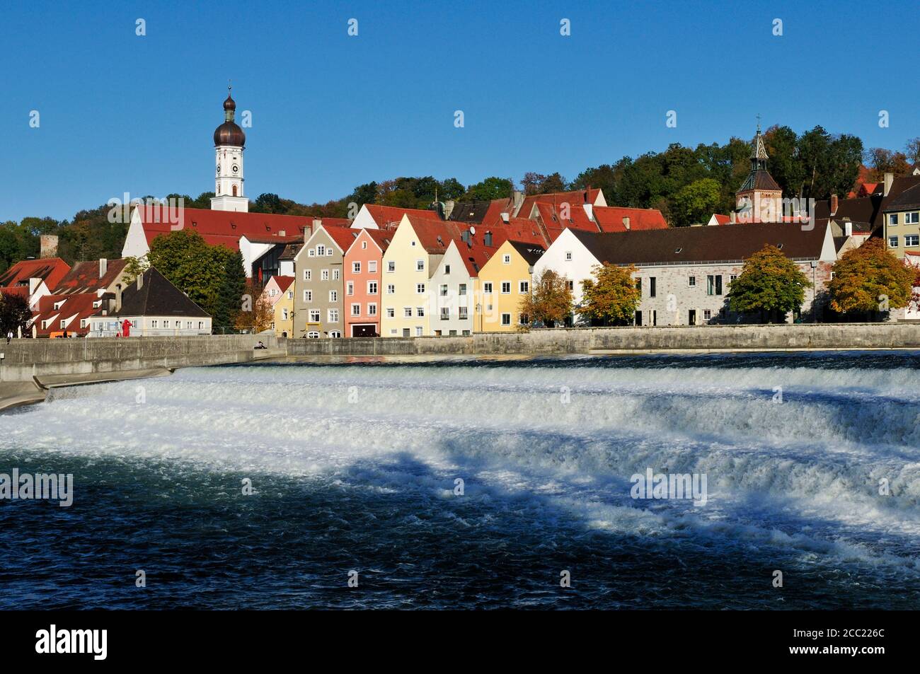 Europe, Germany, View over Lech River towards Landsberg Stock Photo - Alamy