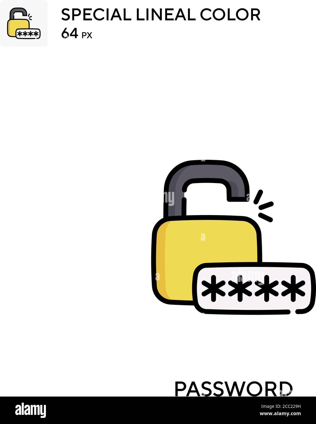 Password Special lineal color vector icon. Password icons for your ...
