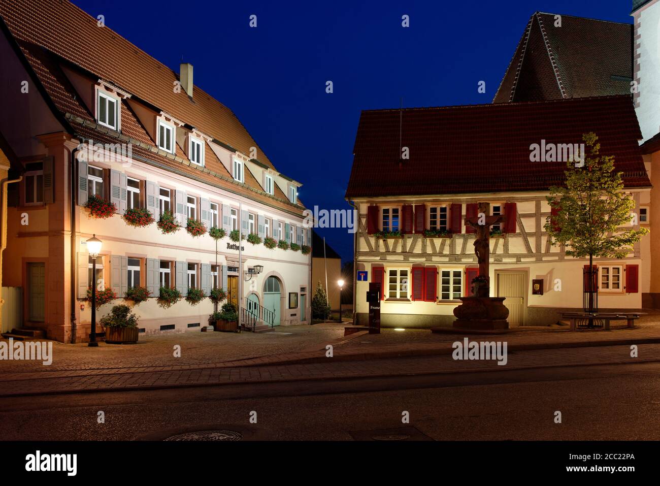 Germany, Baden Wuerttemberg, View of Town hall at night Stock Photo - Alamy