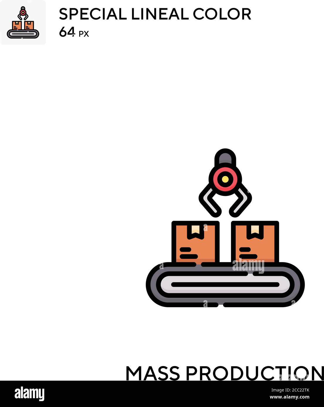 Mass production Special lineal color vector icon. Mass production icons ...
