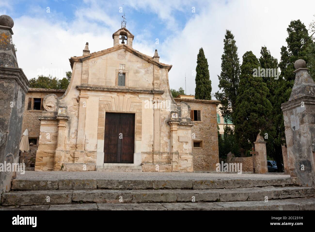 Spain, Mallorca, View of Church El Calvario in Polenca Stock Photo - Alamy