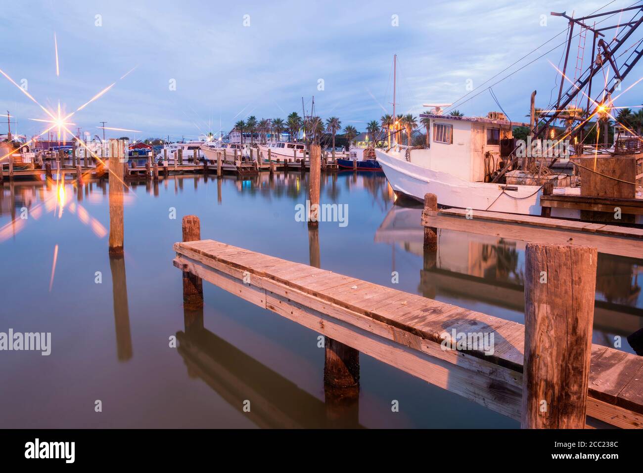 USA, Texas, Rockport-Fulton, Fishing boats at Gulf of Mexico Stock ...