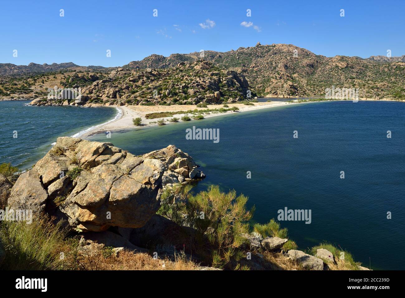 View of north shore of lake bafa nature park hi-res stock photography ...