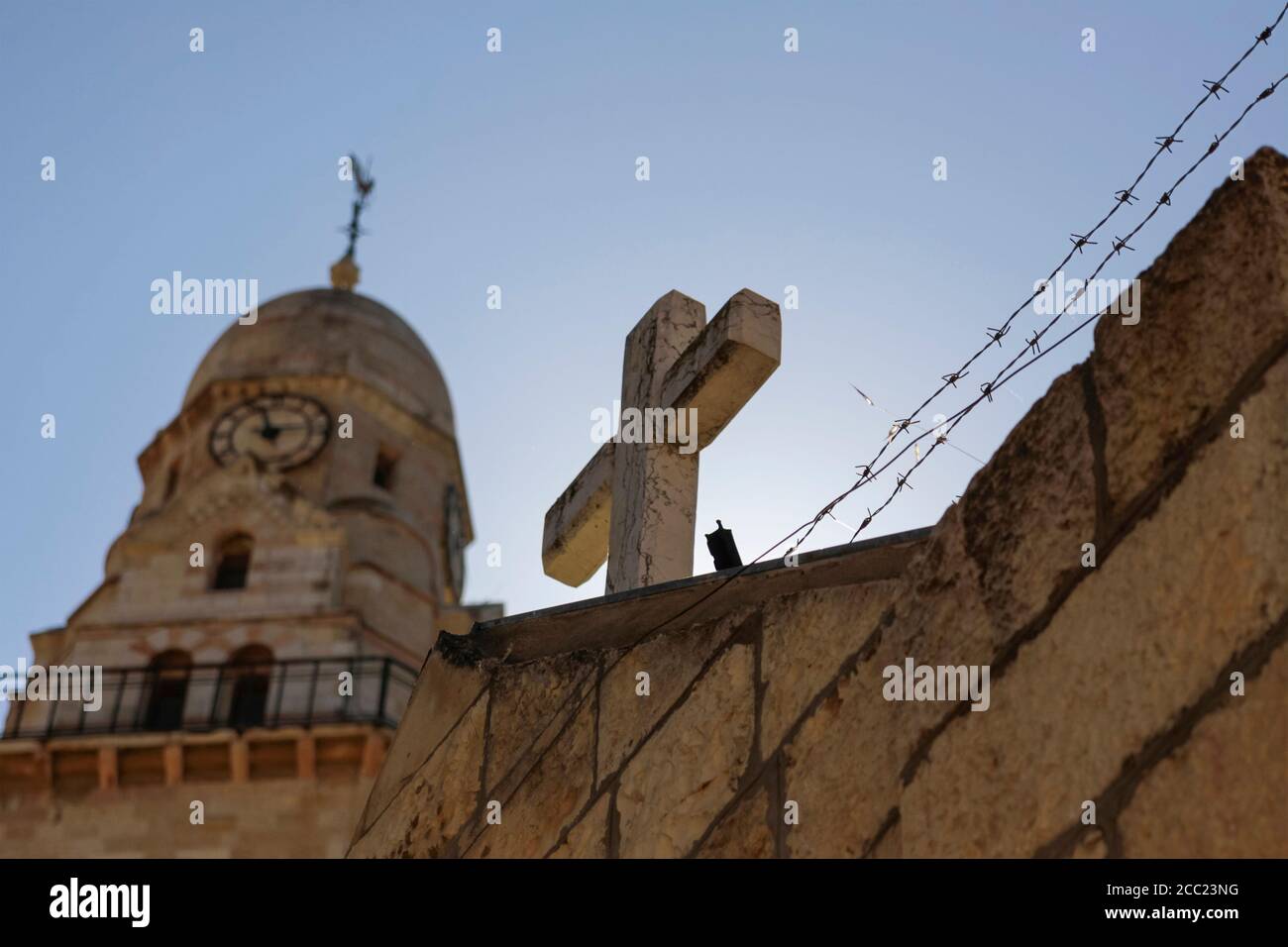 Israel, Jerusalem, View of christian symbol in streets Stock Photo - Alamy