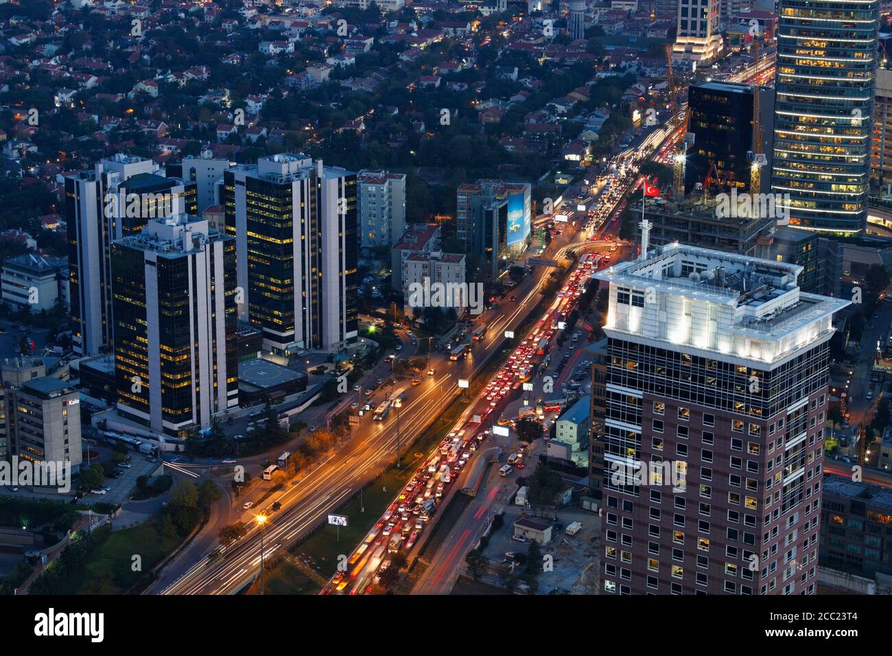 Aerial view levent business district hi-res stock photography and ...
