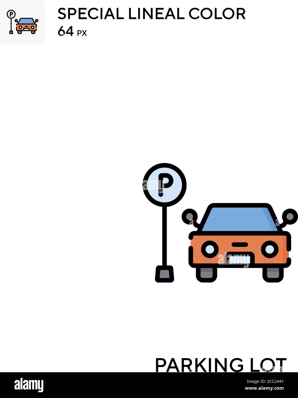 Parking lot Special lineal color vector icon. Parking lot icons for ...