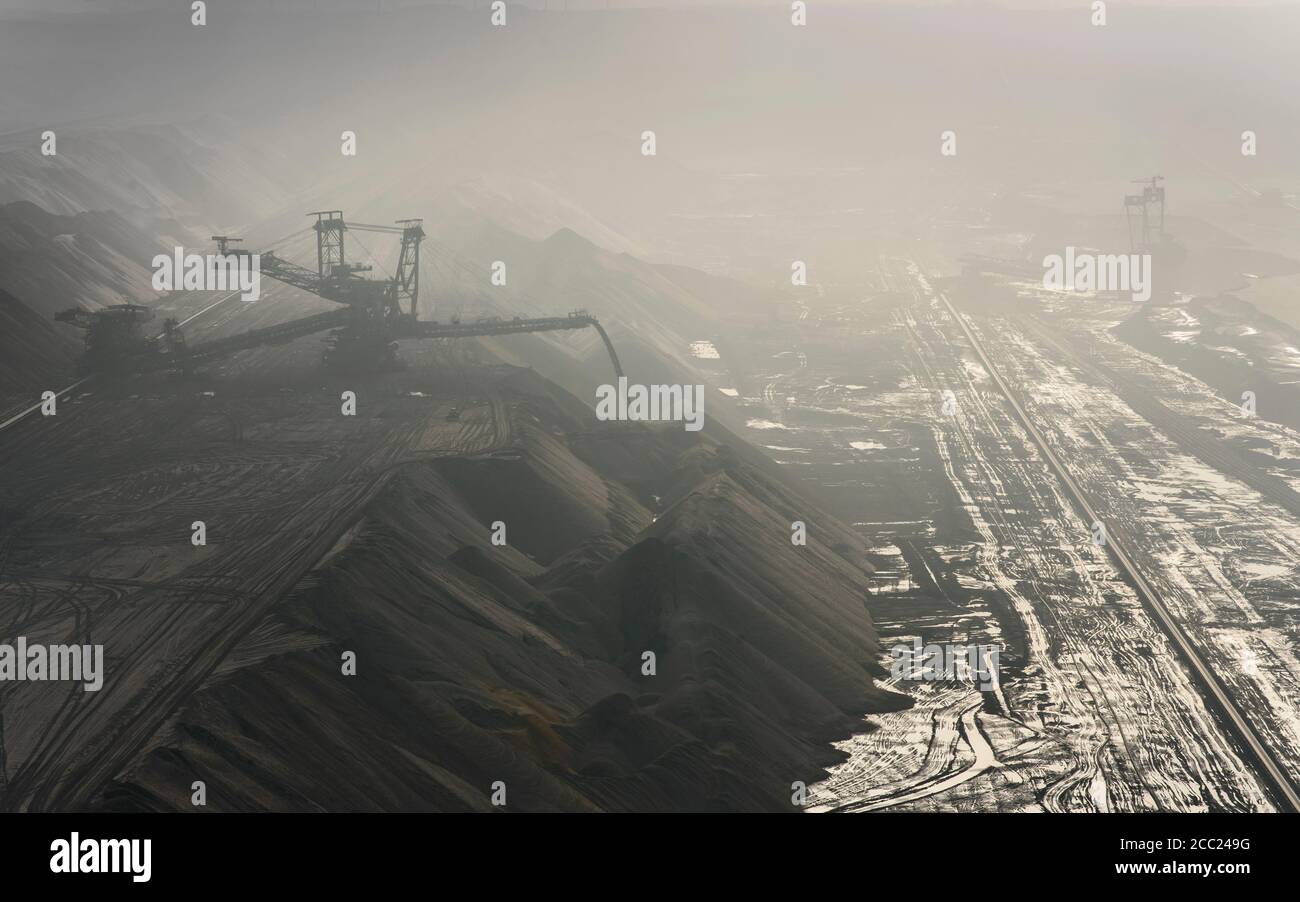 Germany, View of brown charcoal mining at Garzweiler Stock Photo - Alamy