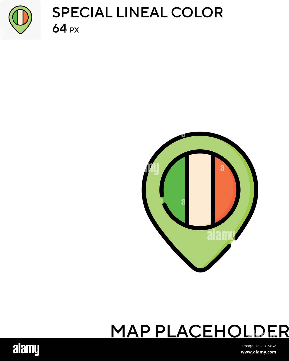 Map placeholder Special lineal color vector icon. Map placeholder icons ...