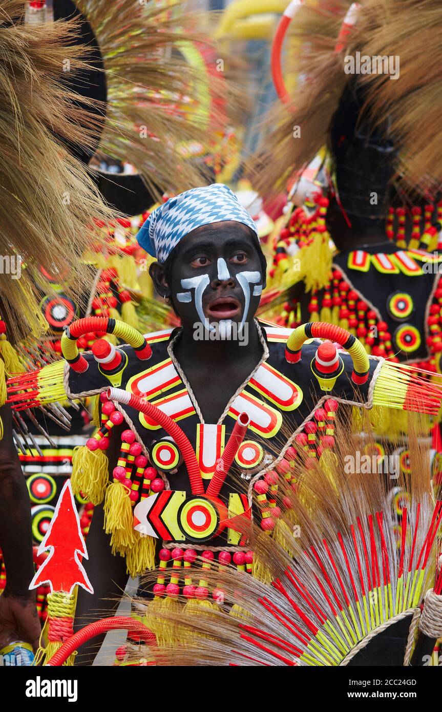 Philippines, Panay island, Kalibo city, Ati Atihan festival Stock Photo ...