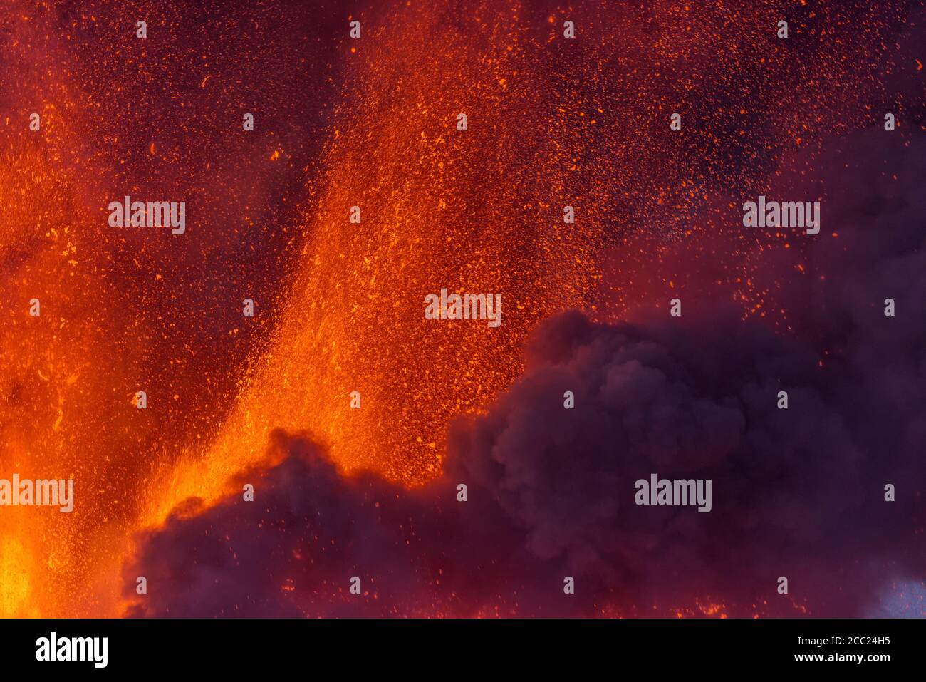 Italy, View of Lava erupting from Mount Etna Stock Photo - Alamy