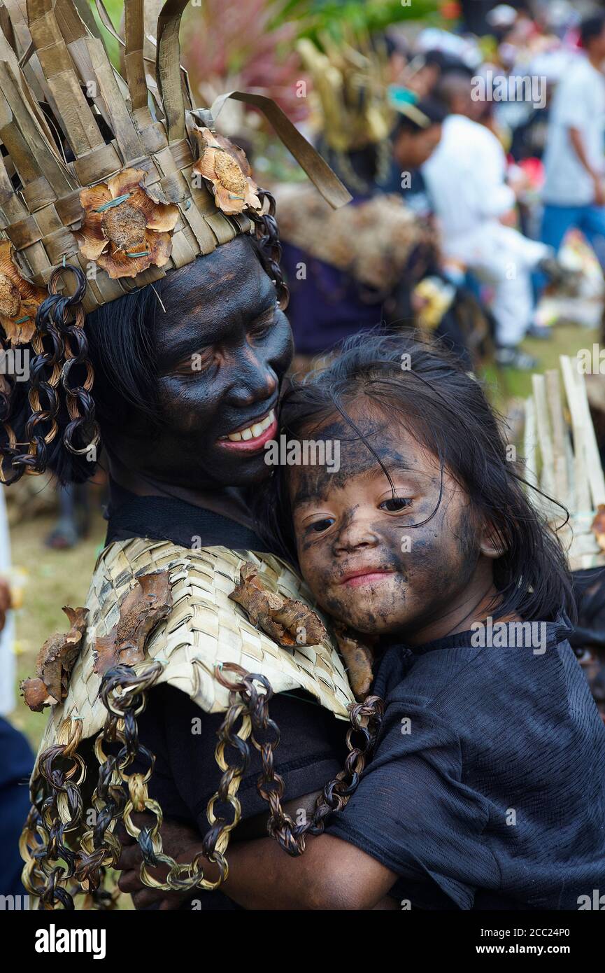 Philippines, Panay island, Kalibo city, Ati Atihan festival Stock Photo ...