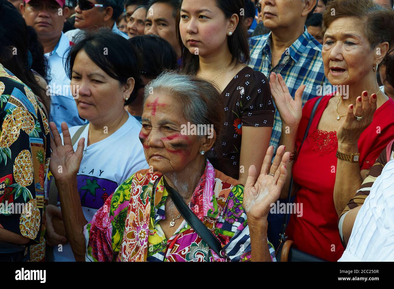Philippines, Panay island, Kalibo city, Ati Atihan festival, procession ...