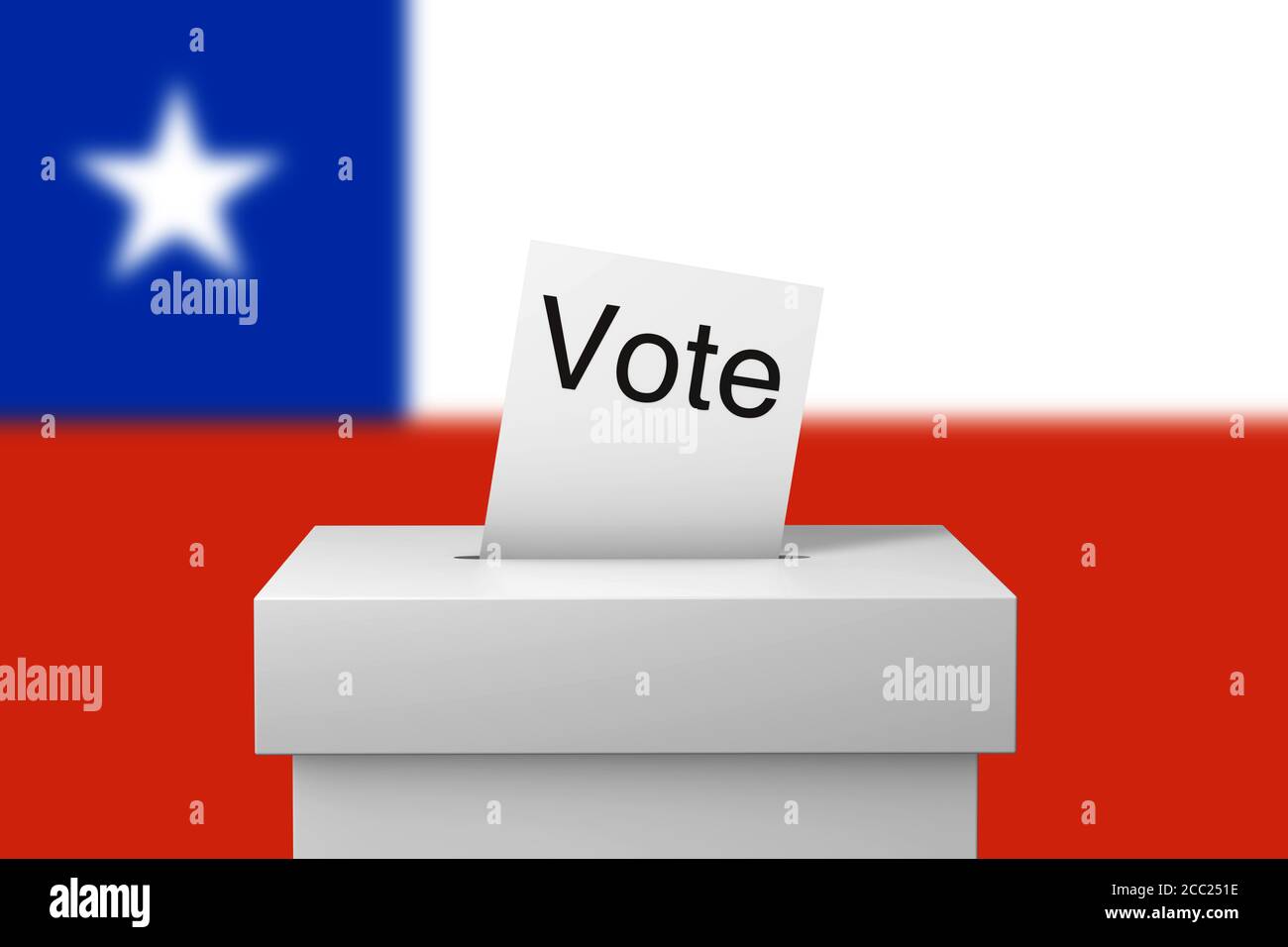 Chile election ballot box and voting paper. 3D Rendering Stock Photo ...