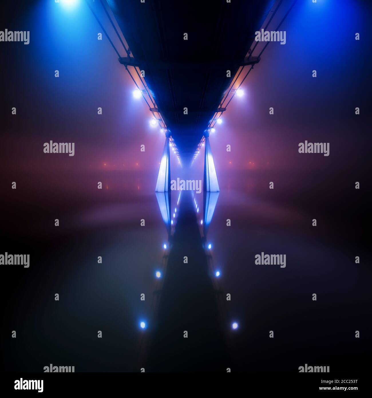 UK, England, View of Infinity Bridge at night Stock Photo - Alamy