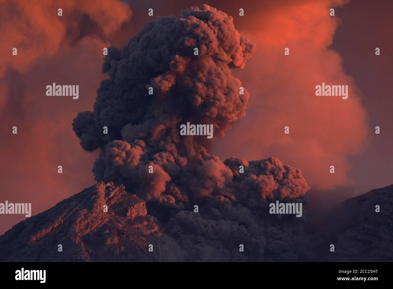 Indonesia, East Java, Semeru volcano, Ash eruption Stock Photo - Alamy