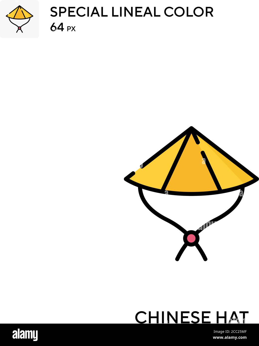 Chinese hat Special lineal color vector icon. Chinese hat icons for ...
