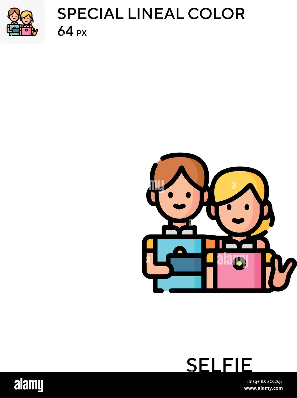 Selfie Special lineal color vector icon. Selfie icons for your business project Stock Vector ...