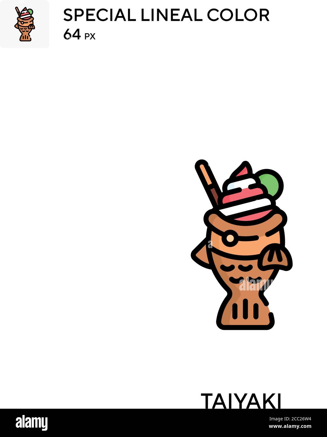 Taiyaki Special lineal color vector icon. Taiyaki icons for your ...