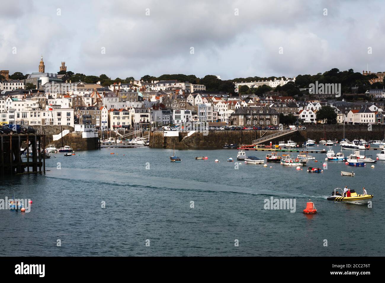 Guernsey, View of Saint Peter Port Harbour Stock Photo - Alamy