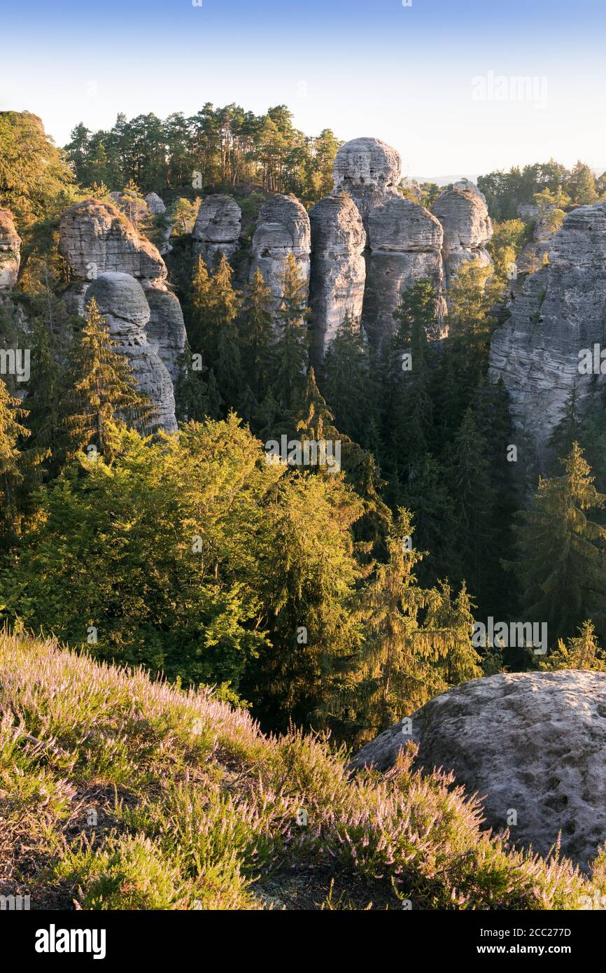 Sandstone rocks at the Europe landscape in summer season. Beautiful ...