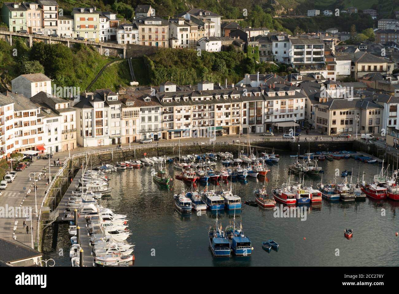 Spain, View of Port of Luarca Stock Photo - Alamy