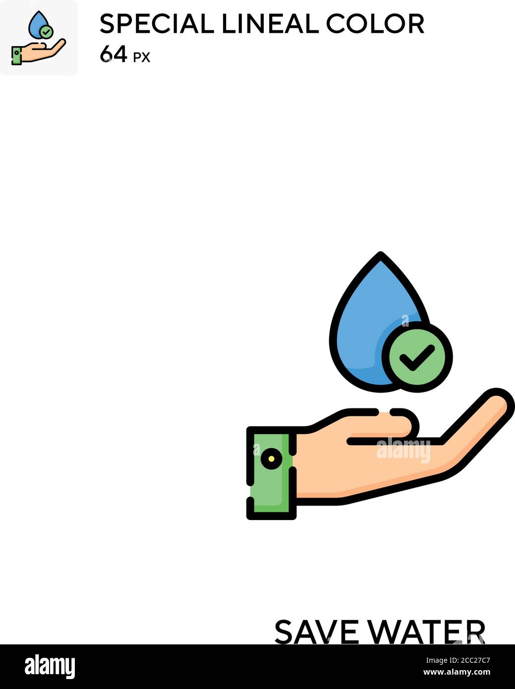 Save water Special lineal color vector icon. Save water icons for your ...