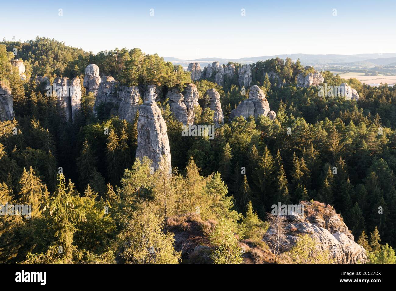 Sandstone rocks at the Europe landscape in summer season. Beautiful ...