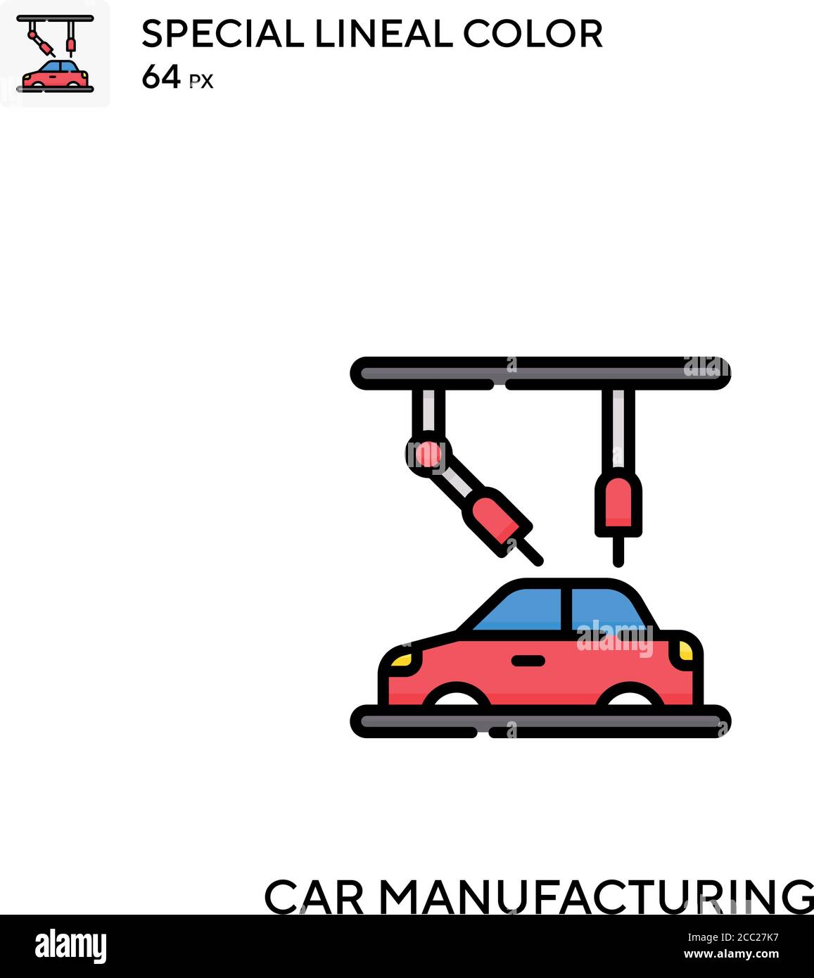 Car manufacturing Special lineal color vector icon. Car manufacturing ...