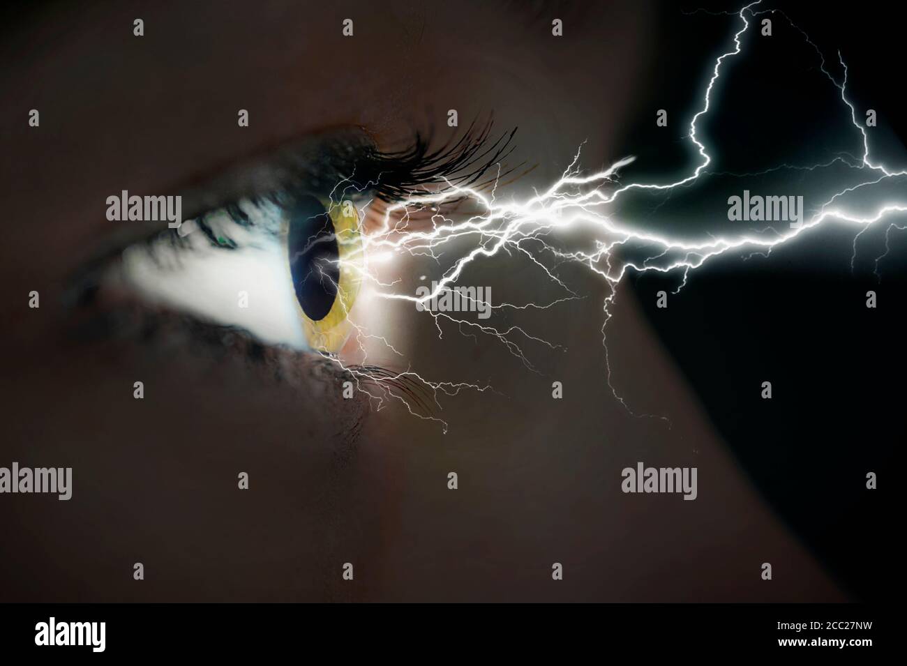 Human eye with lightining hi-res stock photography and images - Alamy