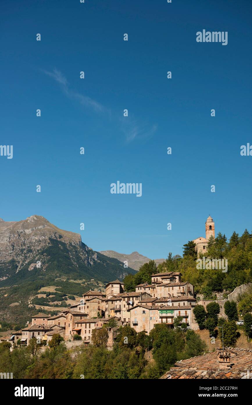 Italy, View of Montefortino Stock Photo - Alamy