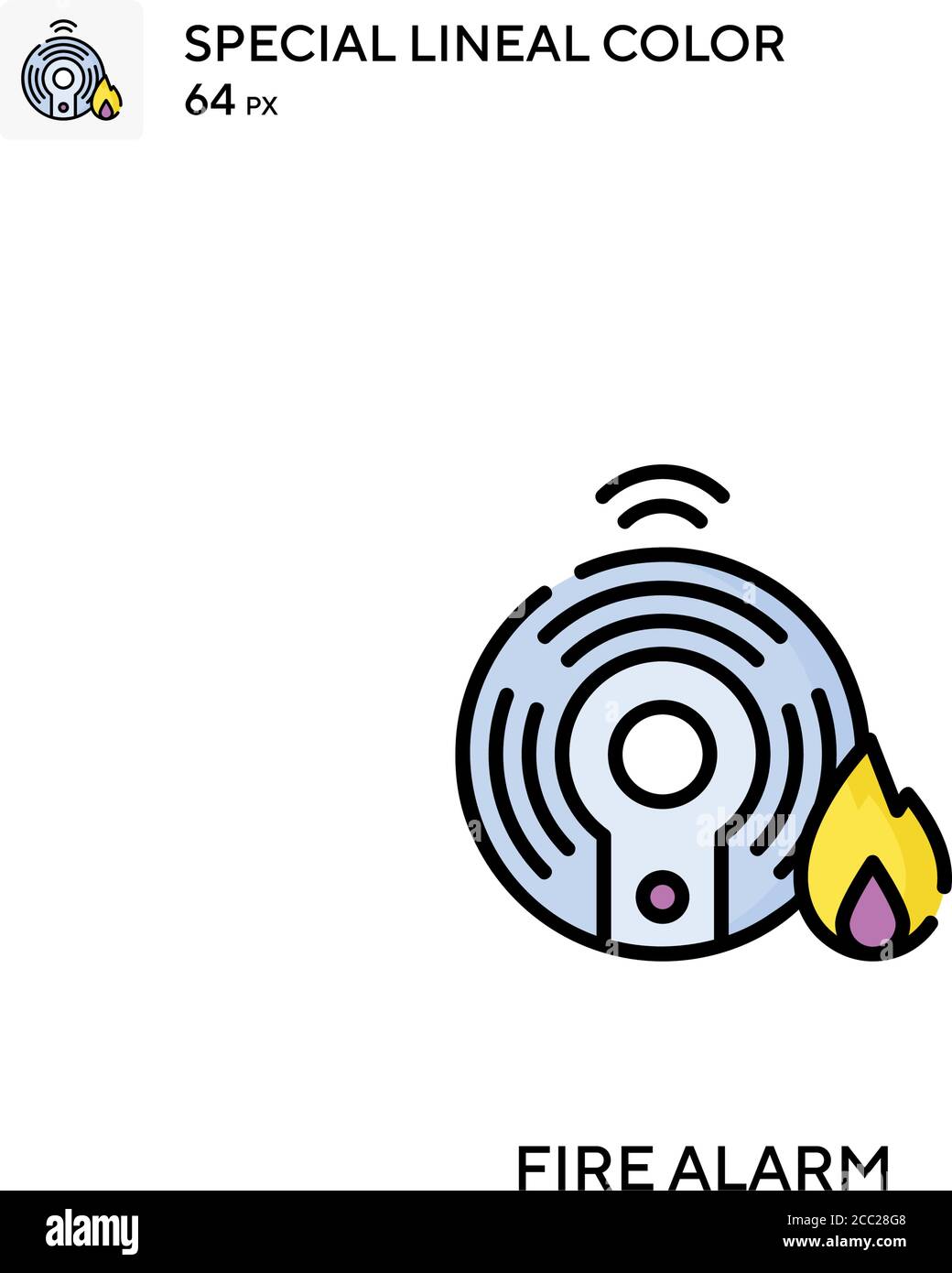 Fire alarm Special lineal color vector icon. Fire alarm icons for your ...