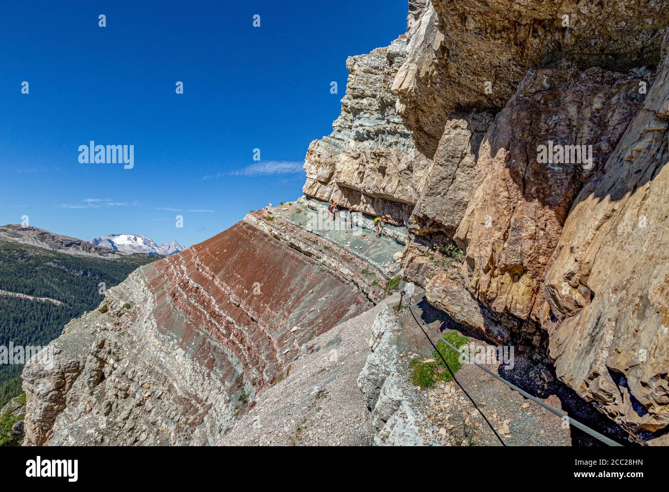 Italy Veneto Dolomiti - Hikers along the Astaldi aided path Stock Photo ...