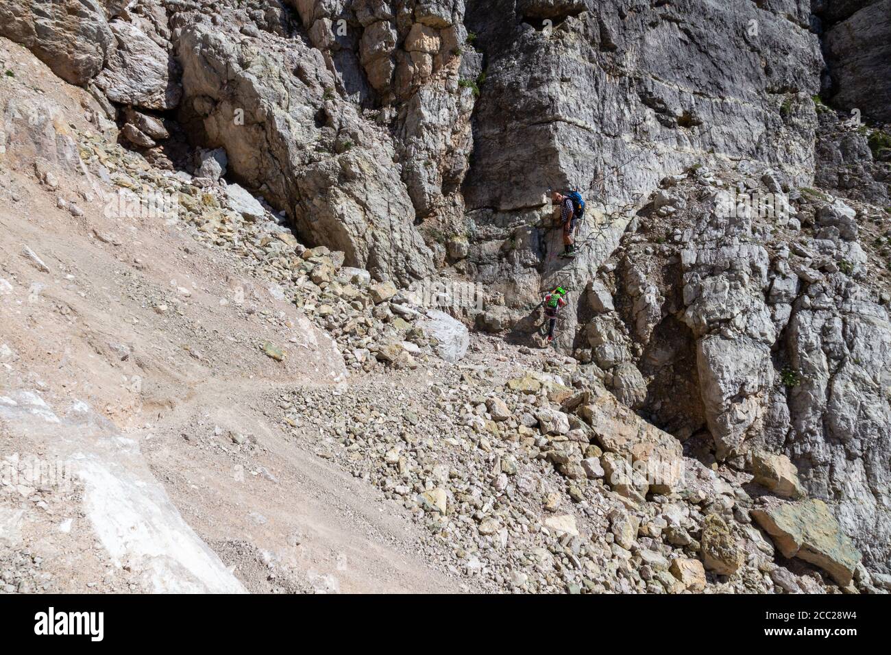 Italy Veneto Dolomiti - Hikers along the Astaldi aided path Stock Photo ...