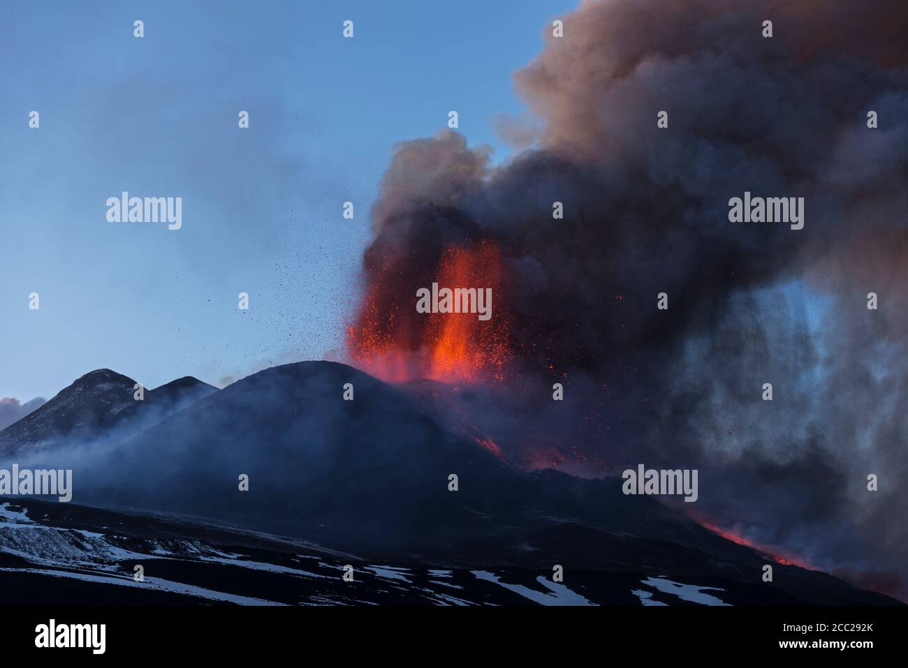 Italy, View of Lava erupting from Mount Etna Stock Photo - Alamy