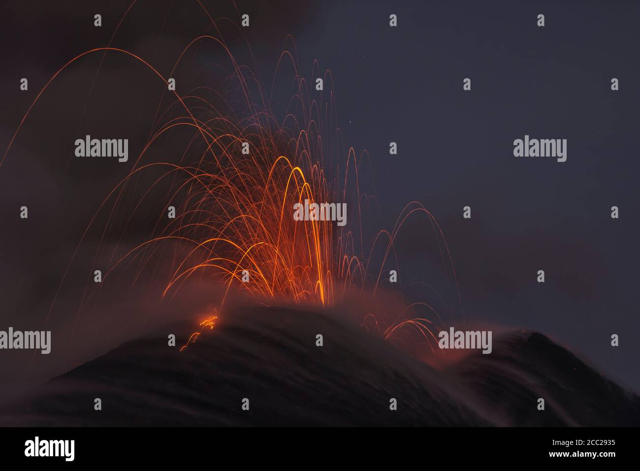 Italy, View of Lava erupting from Mount Etna Stock Photo - Alamy