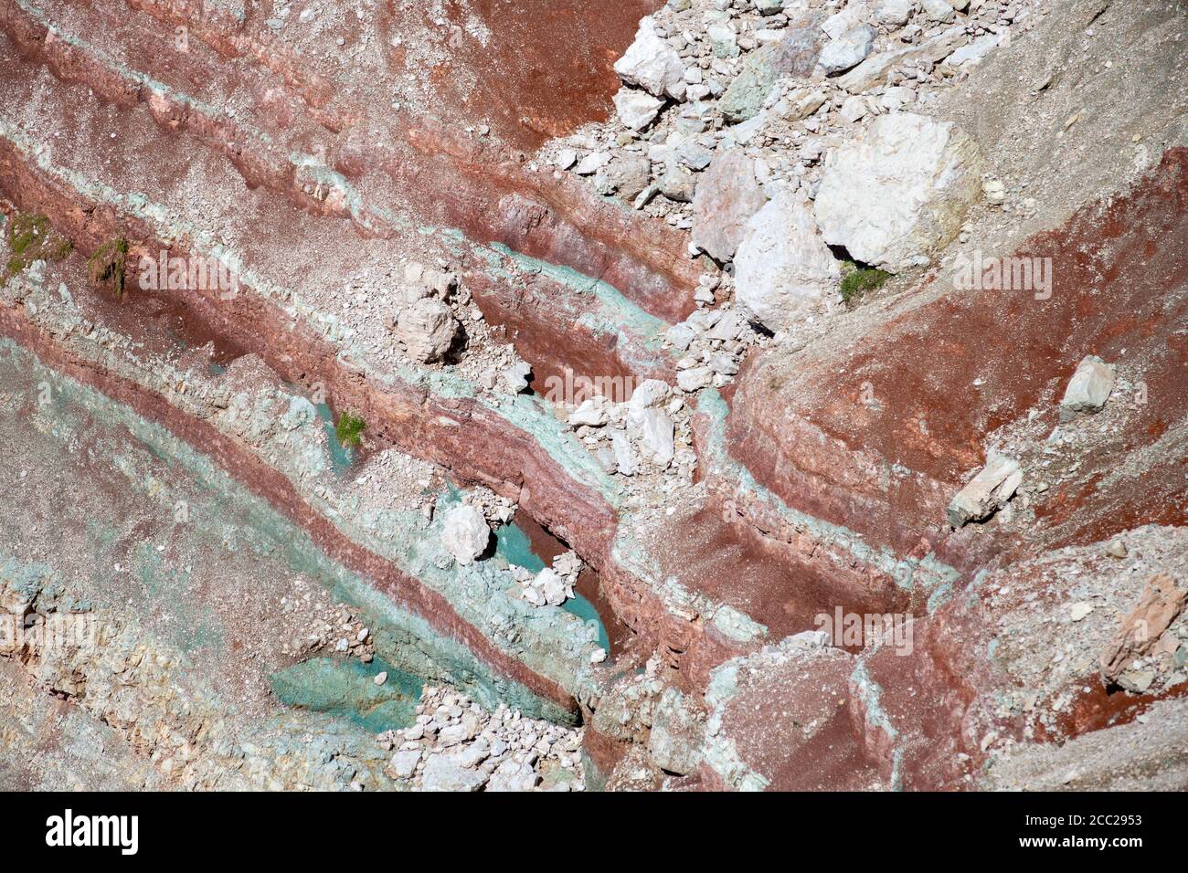 Italy Veneto Dolomiti - Rock layers (Triassic amber from the Dolomites ...