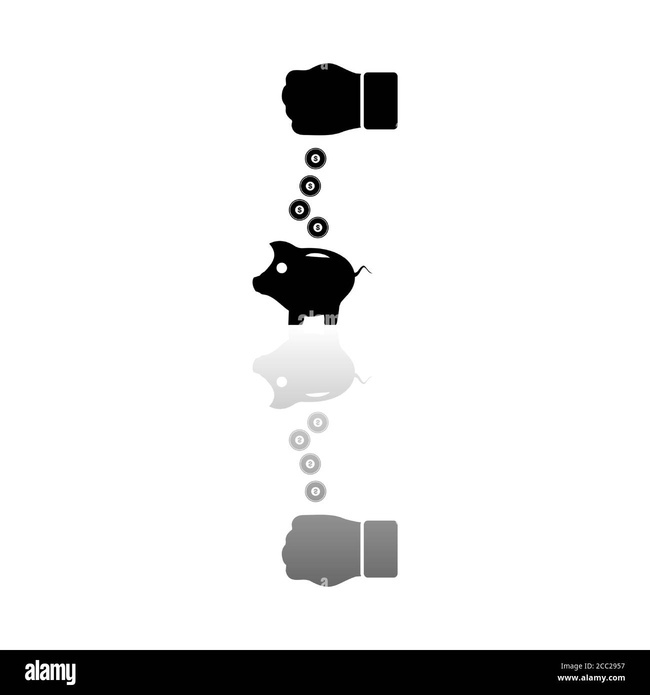 Reflection on coin Black and White Stock Photos & Images - Alamy