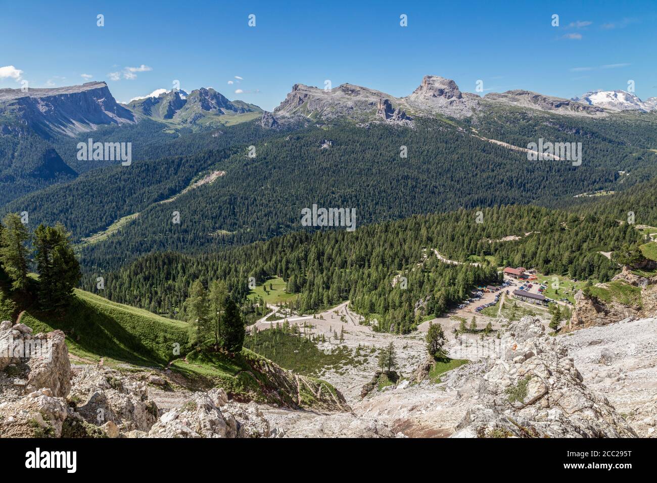 Italy Veneto Dolomiti -Panorama from the Astaldi path, with the path ...