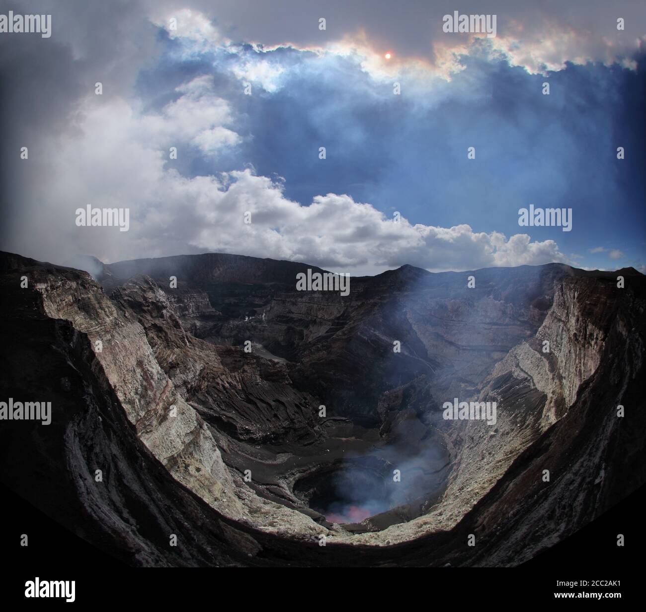 Vanuatu, Ambrym Island, View of eruption at Marum lava lake Stock Photo ...