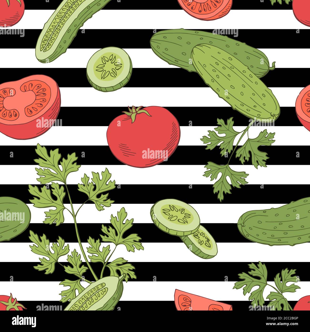 Vegetable graphic color sketch seamless pattern background illustration ...