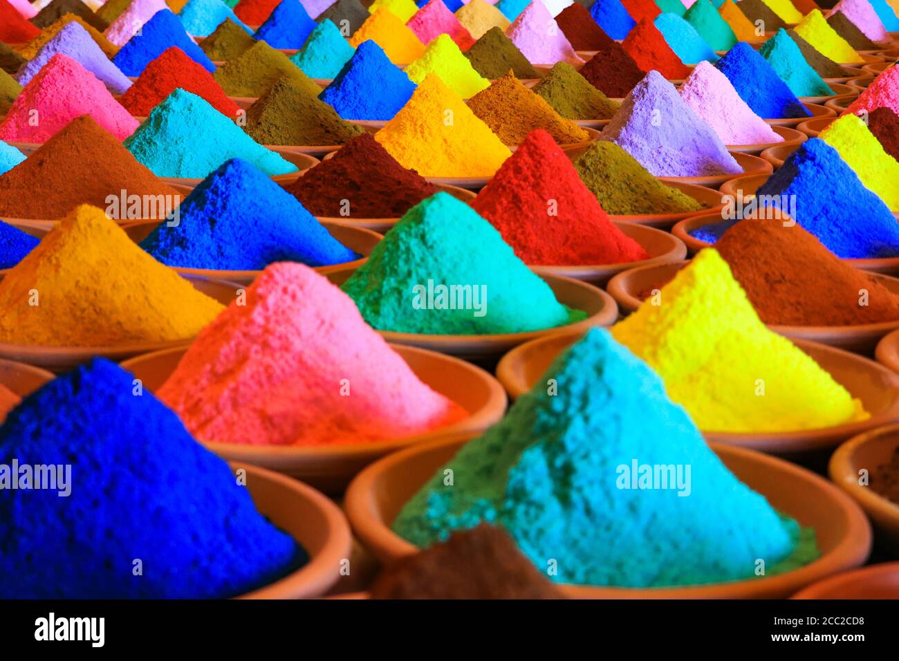 Various spices selection. multicolored powder dyes Stock Photo - Alamy