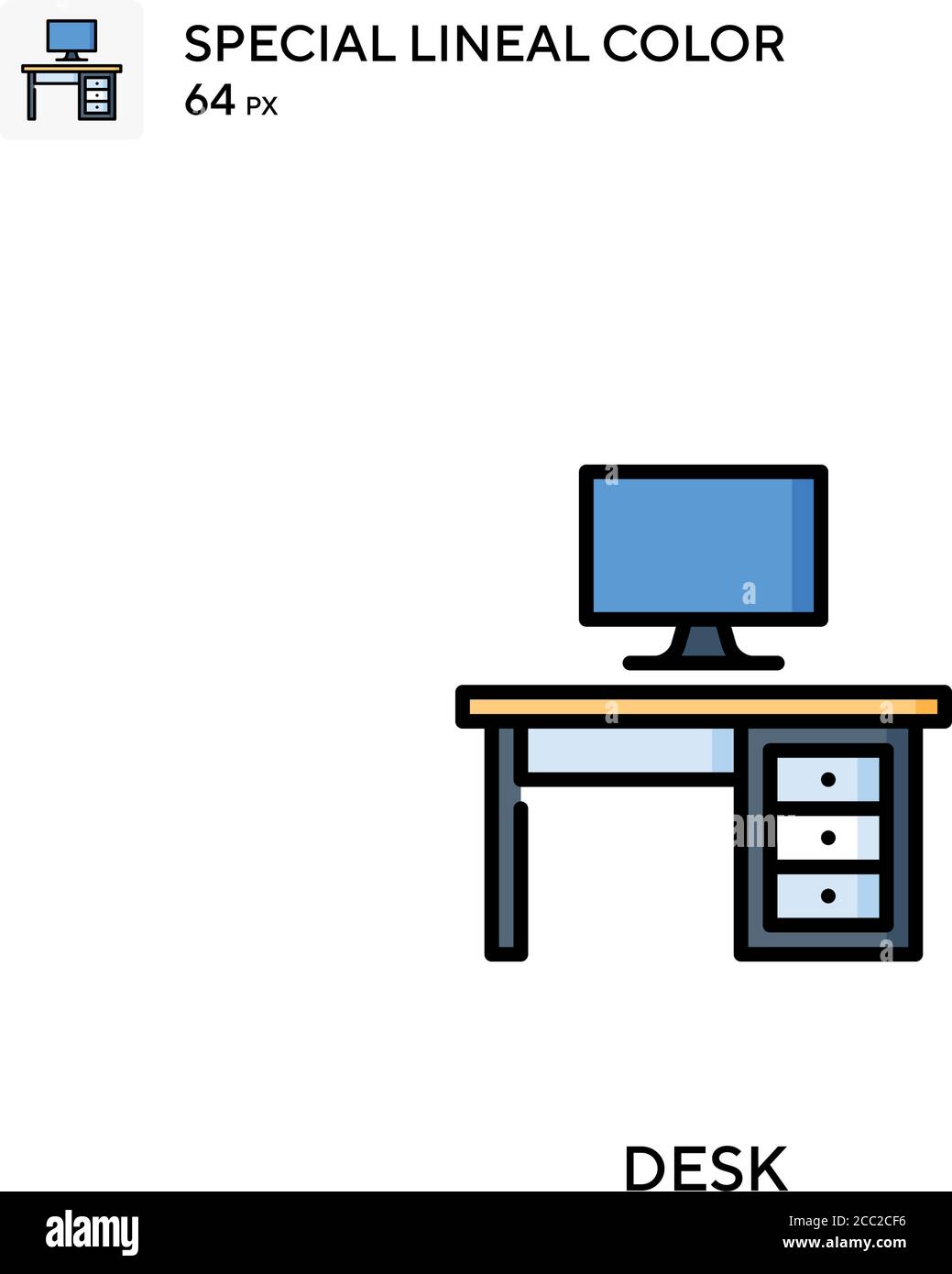 Desk Special lineal color vector icon. Desk icons for your business ...