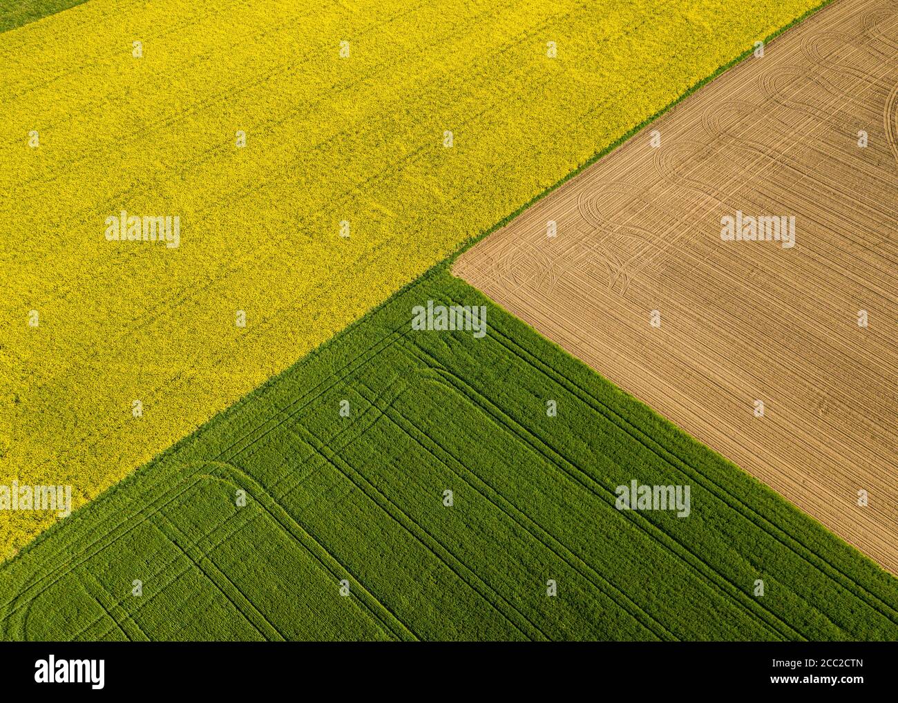 Aerial photo of agricultural field structures in Bavaria, Germany Stock ...