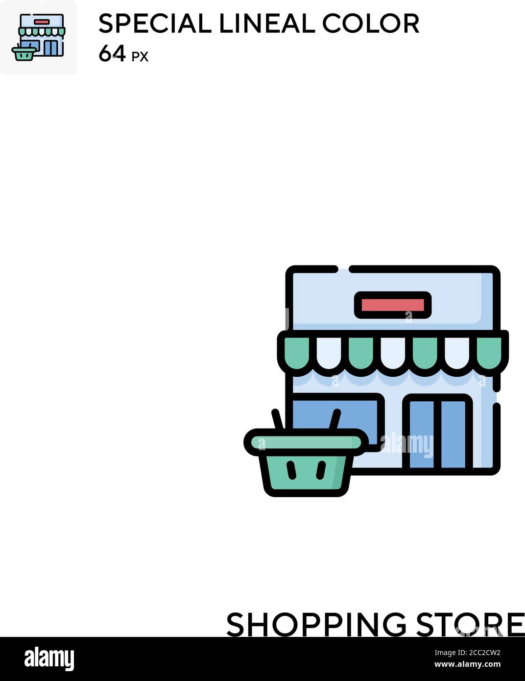 Shopping store Special lineal color vector icon. Shopping store icons ...