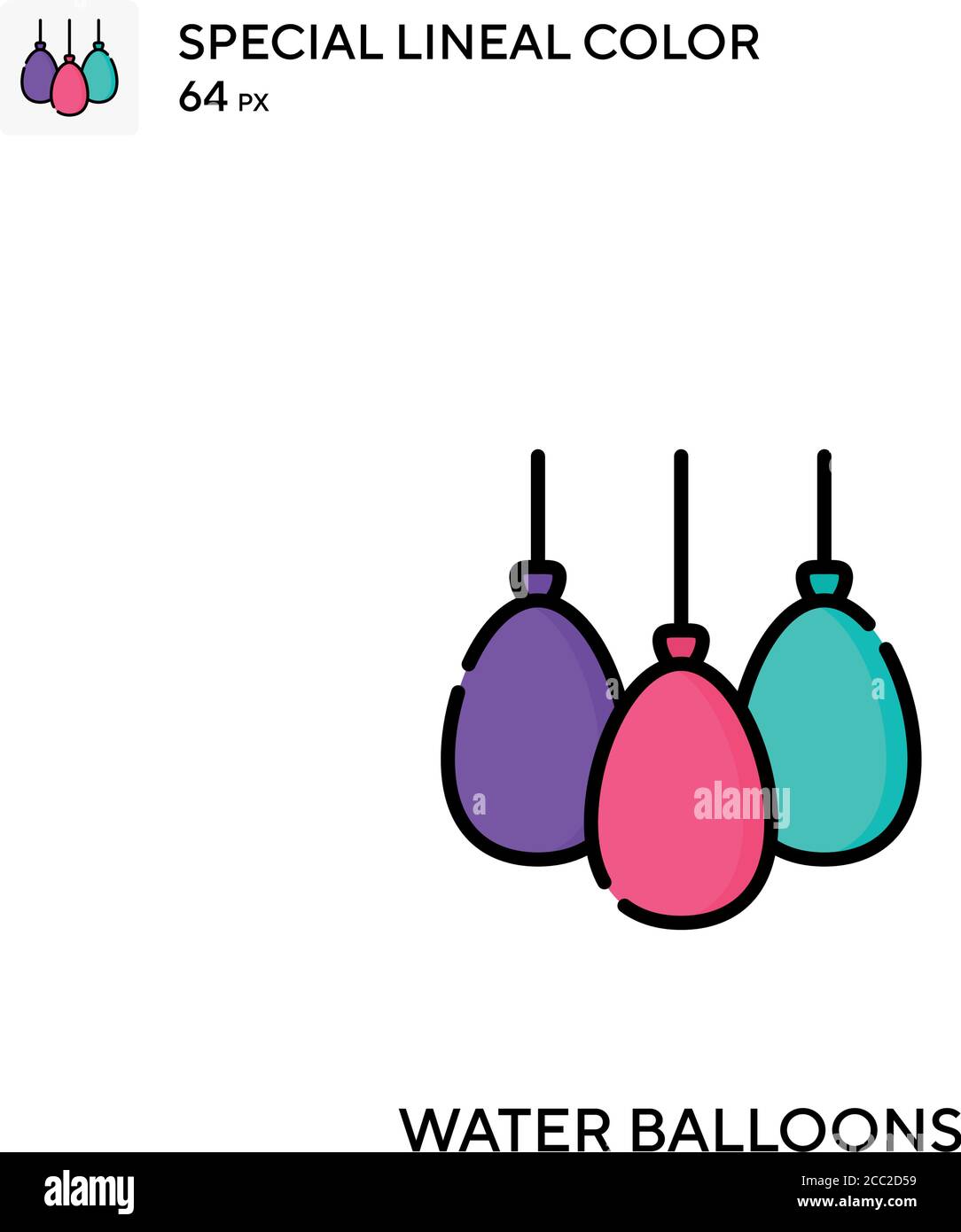Water balloons Special lineal color vector icon. Water balloons icons ...