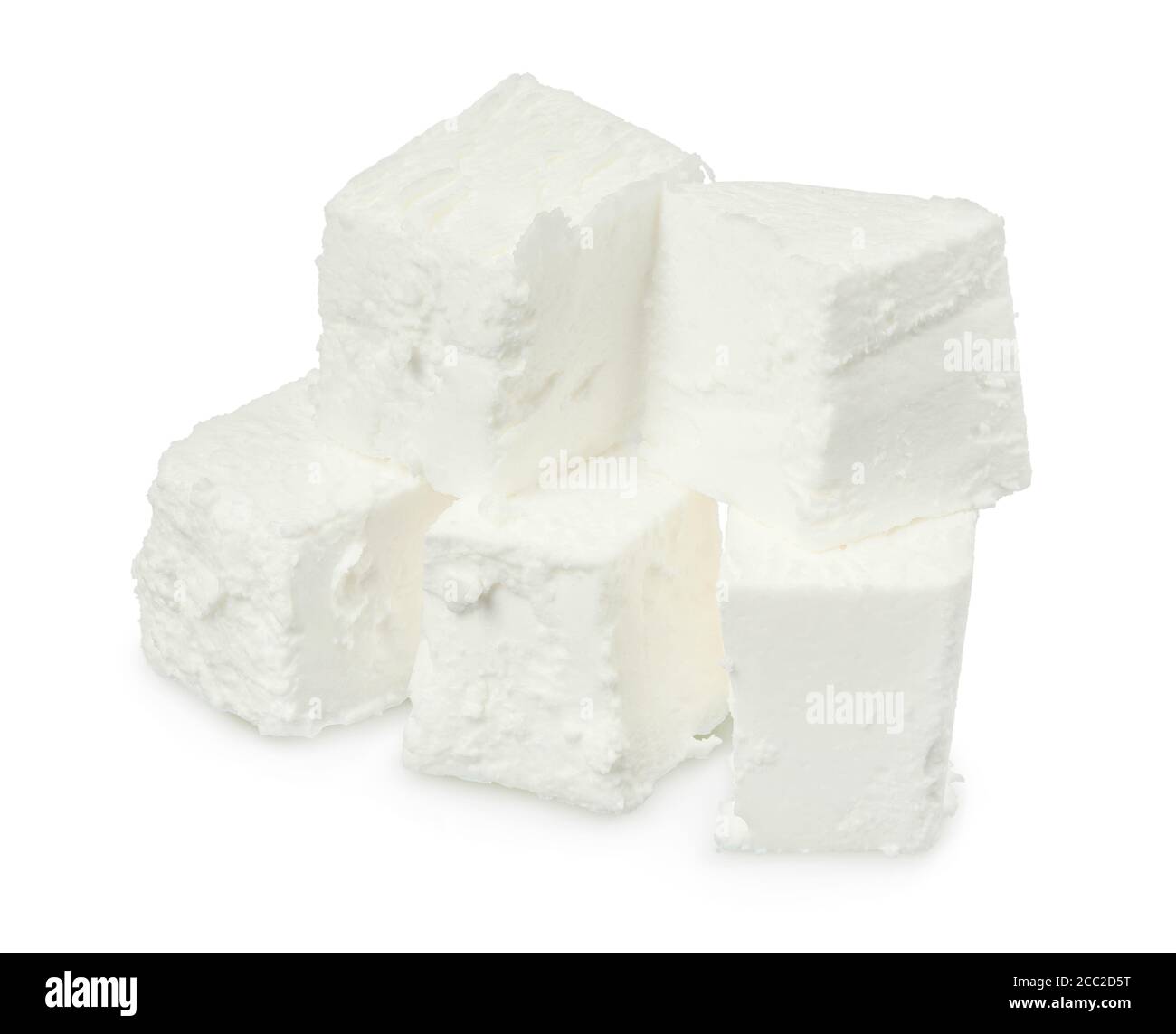 Feta cheese isolated on white background. With clipping path and full ...