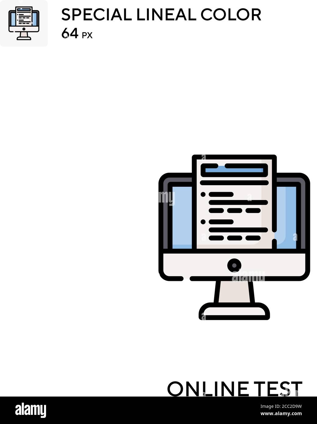 Online test Special lineal color vector icon. Online test icons for ...