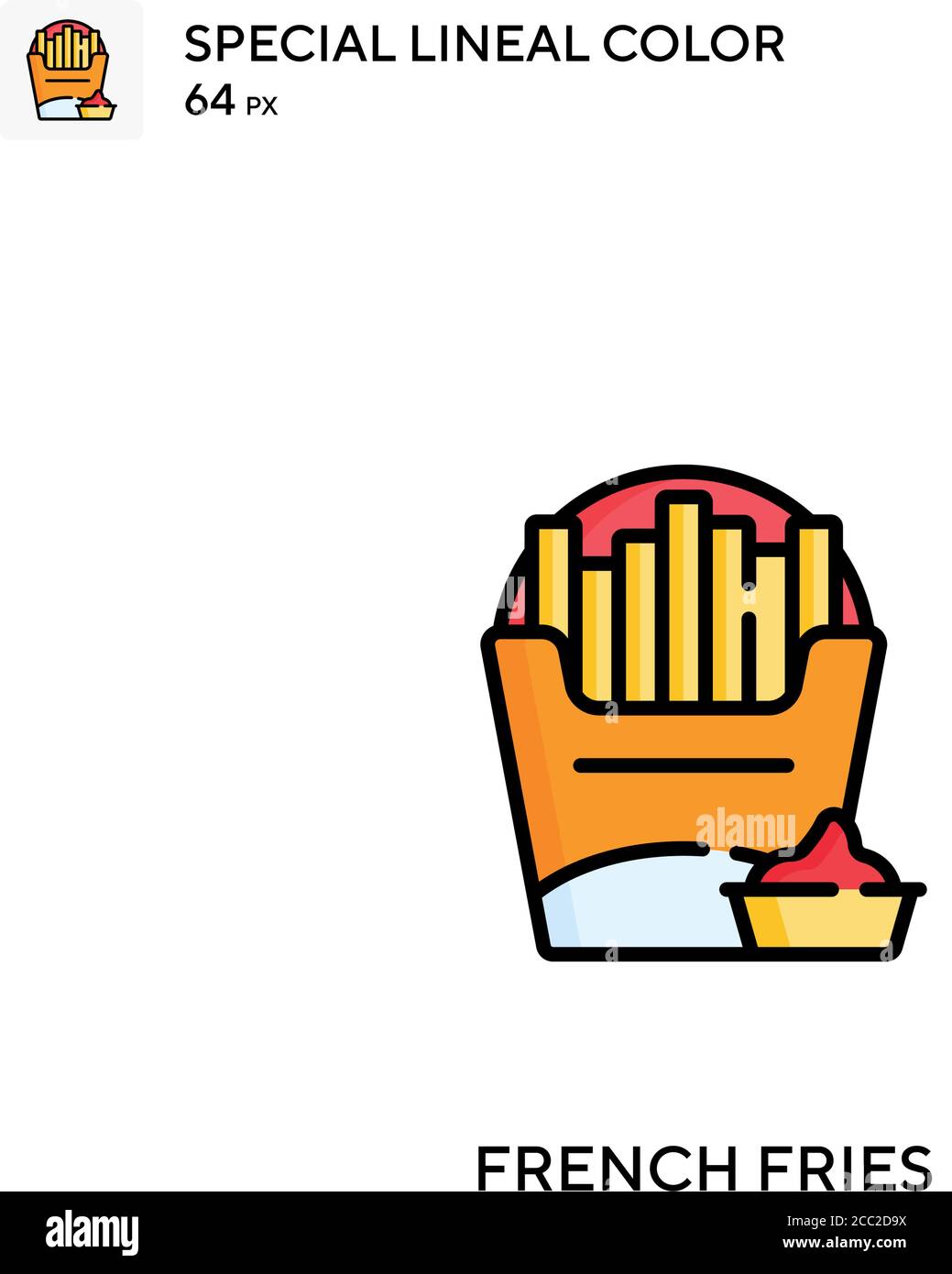 French fries Special lineal color vector icon. French fries icons for ...